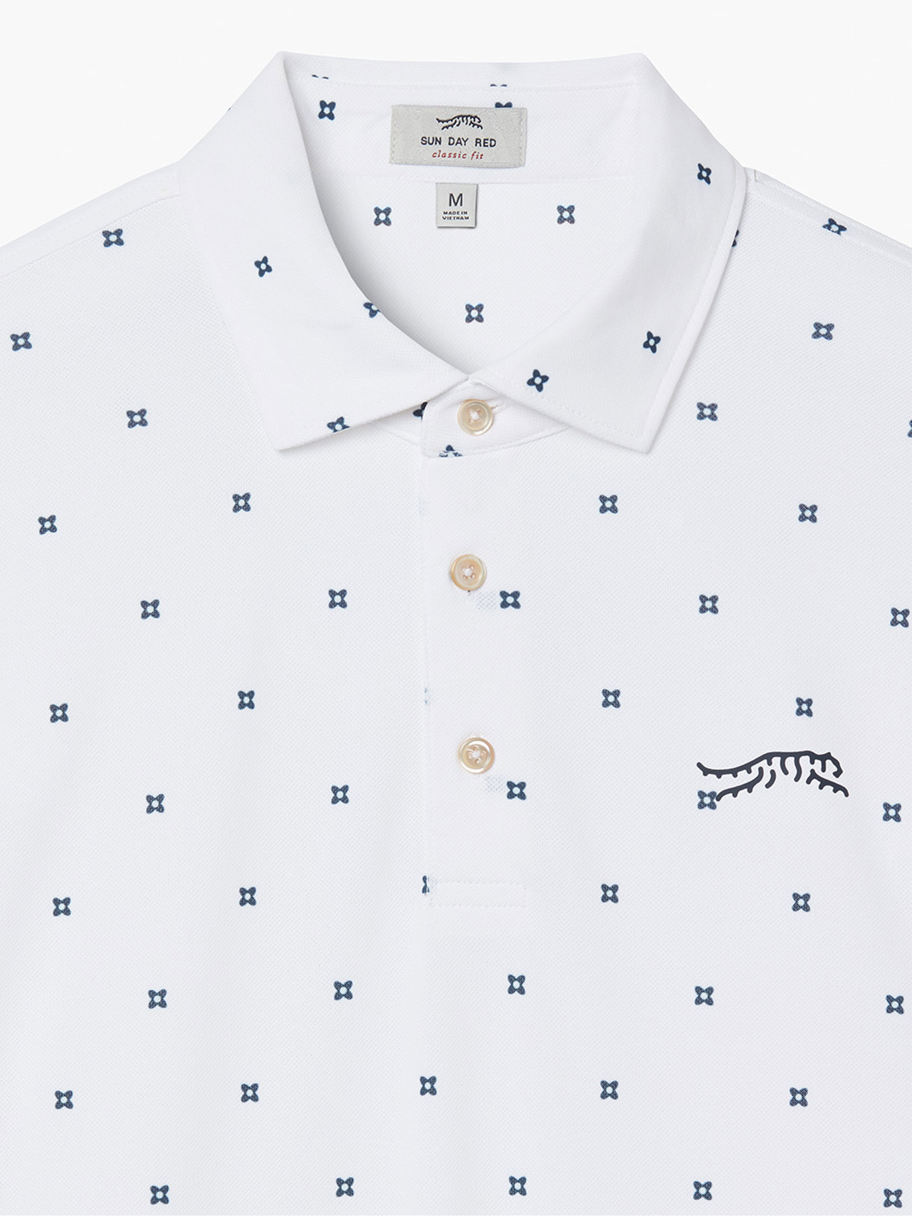 Micro Flower Polo | Sun Day Red