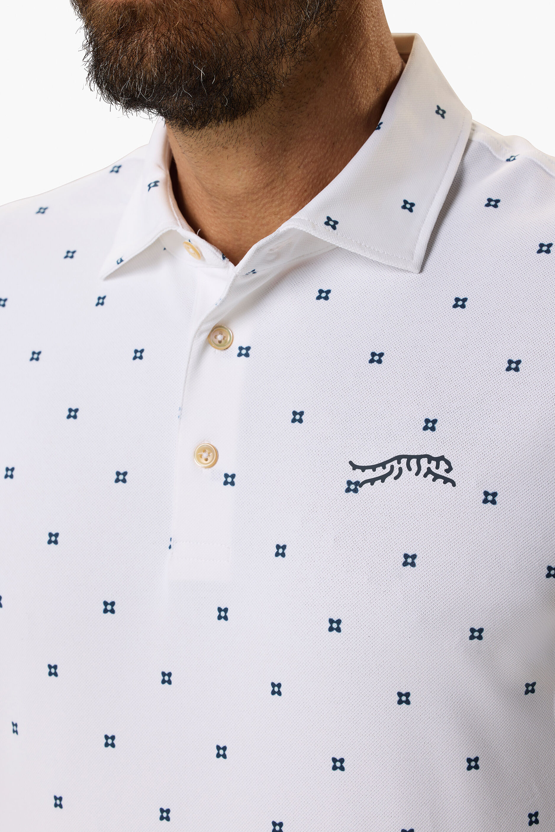 Micro Flower Polo | Sun Day Red